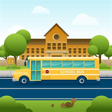 스쿨 버스 벡터 프리미엄 벡터