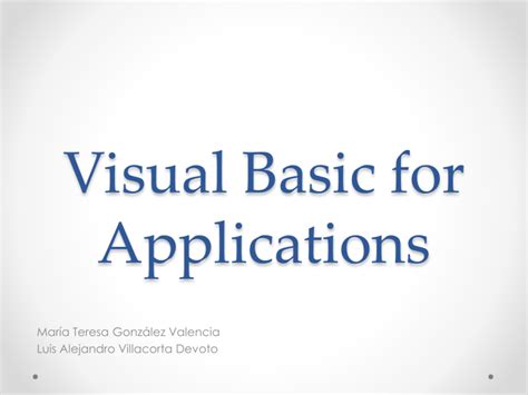 VBA Visual Basic para Aplicaciones Guía y Ejercicios