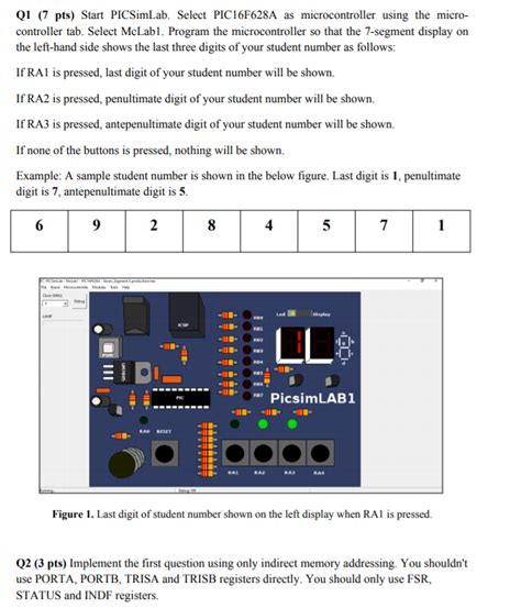 Q1 7 Pts Start Picsimlab Select Pic16f628a As