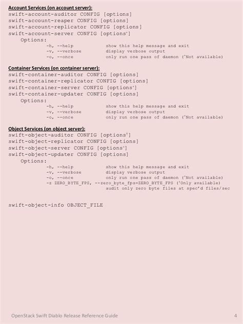Openstack Swift Command Line Reference Diablo V12