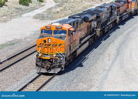 Bnsf Railway Freight Train At Abo Pass In New Mexico United States