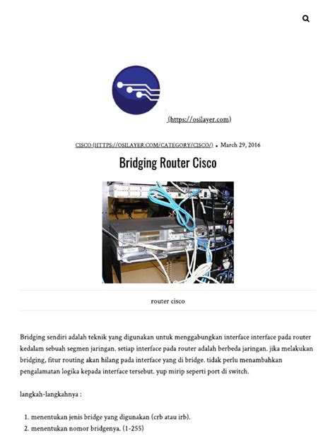 Bridging Router Cisco Osi Layer Pdf