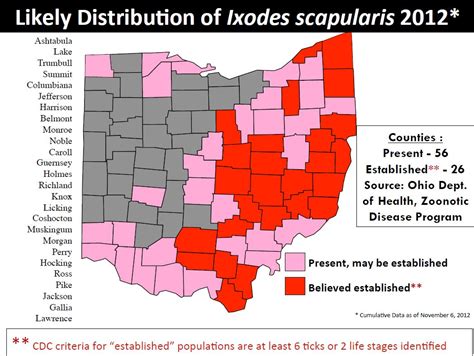 Lyme Disease Spread Map 2012 Ohio Counties Daniel Cameron Md Mph