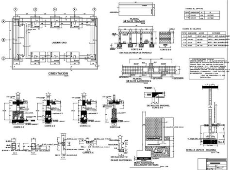 Foundation Plan Footing Column And Structure Details For School Building Dwg File Cadbull
