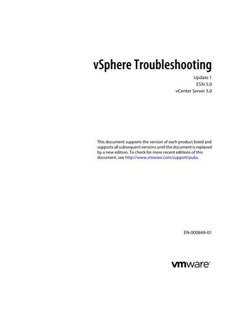 Vsphere Troubleshooting Esxi 5 0 Documentation Vmware