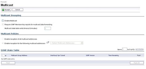 Firewall Settings Multicast