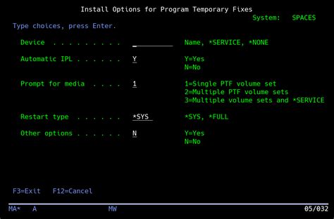 Installing Ptfs