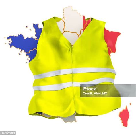프랑스 시위 개념입니다 노란색 조끼 운동 3 차원 렌더링에 고립 된 흰색 배경 2018년에 대한 스톡 사진 및 기타 이미지 2018년 3차원 형태 Revolution