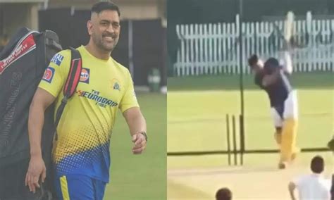Ipl 2023 Ms Dhoni Smashed A Gigantic Six During A Practice Session