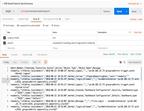 Accessing Audit Log Information From The Reporting Server Via Splunk Api Infoblox Community