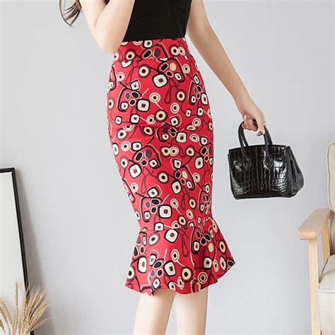 Сексуальные женские Юбки-миди с высокой талией и принтом modis, новинка ...