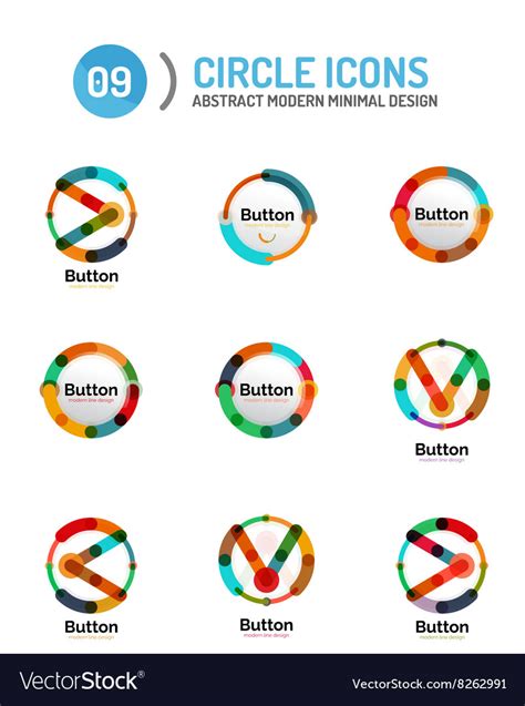 Collection Of Abstract Circle Logos Royalty Free Vector