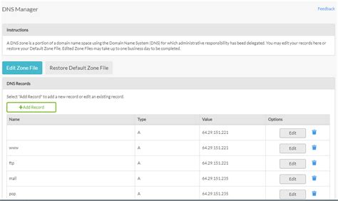 DNS Record Types Online Help