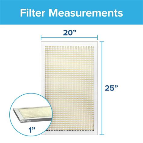 Filtrete 20 In W X 25 In L X 1 In Merv 5 300 Mpr Basic Dust And Lint Electrostatic Air Filter 3