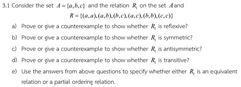 Solved 31 ﻿consider The Set A Abc ﻿and The Relation R1