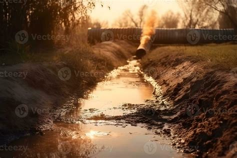 Ai Generated Broken Pipe That Leaks Water Water Leak From Public Consumption Pipe Neural