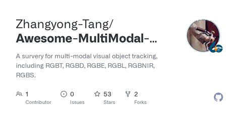 Github Zhangyong Tangawesome Multimodal Visual Object Tracking A Survery For Multi Modal