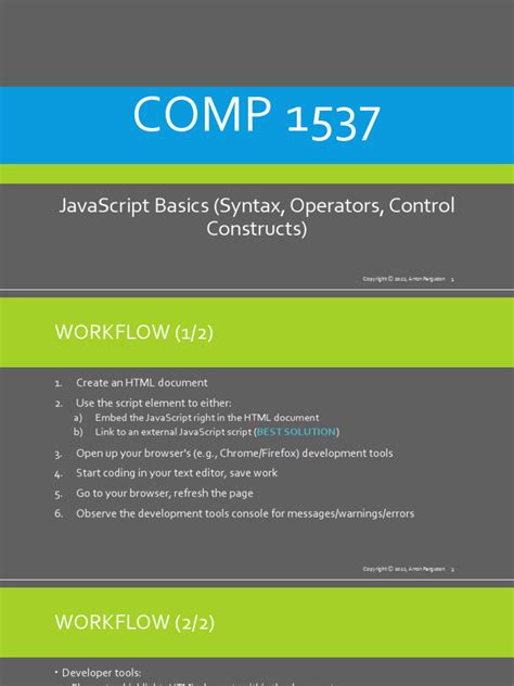 Comp 1537 Week 4 Javascript Basics1 Pdf Data Type Control Flow