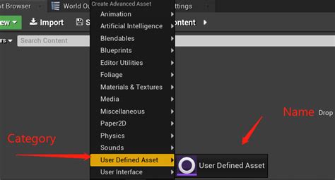 Ue4 User Defined Asset Type Action