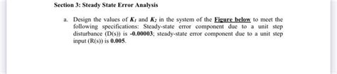 Solved Section 3 Steady State Error Analysis A Design The