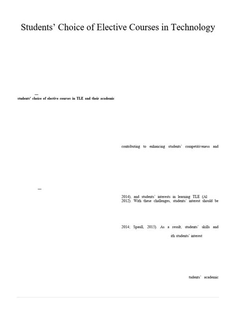 Pages 6 9 Elective Courses In Tle Pdf Vocational Education Curriculum