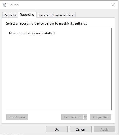 Problem No Audio Devices Are Installed Solved Windows Forums