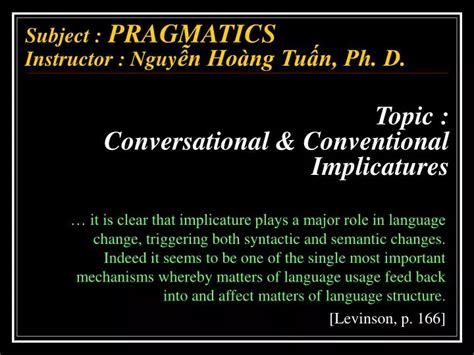 Ppt Topic Conversational And Conventional Implicatures Powerpoint Presentation Id 6707217