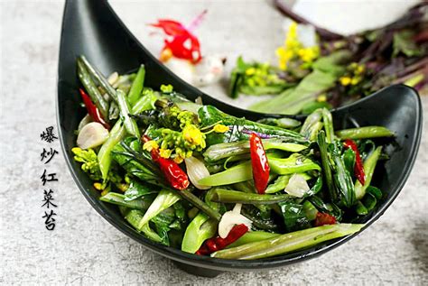 红菜苔做泡菜 红菜苔怎么做 腌红菜苔 大山谷图库