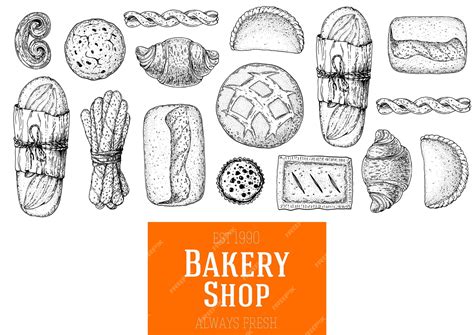 Ilustração De Diferentes Assados Ilustração Vetorial Desenhada à Mão