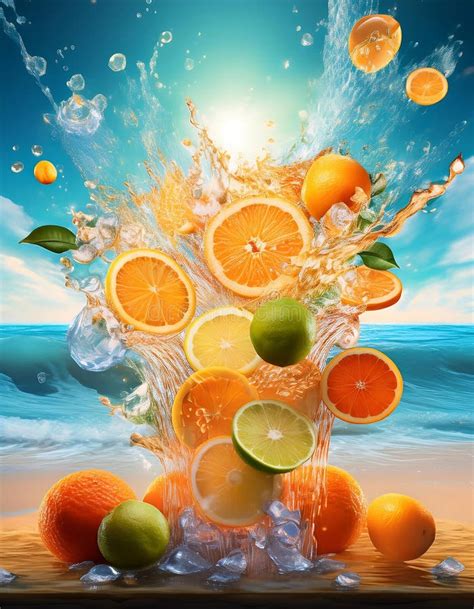 Citrus Explosion Flyer A Refreshing Summer Flyer Design Showcasing A Splash Of Citrus Fruits