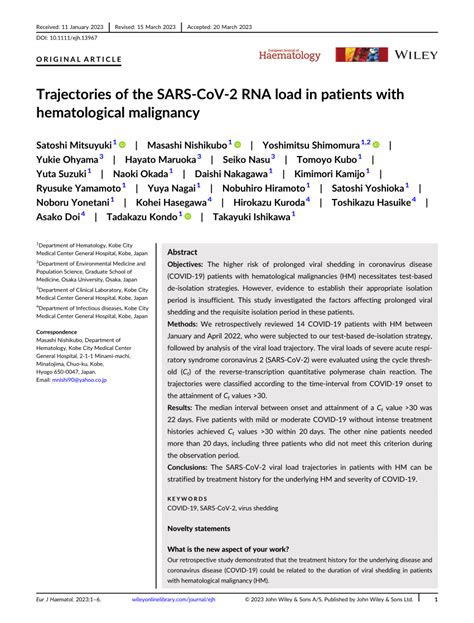 Pdf Trajectories Of The Sars‐cov ‐2 Rna Load In Patients With