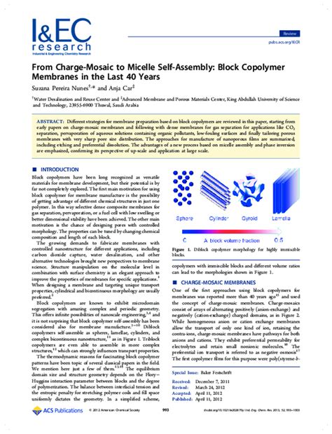Pdf From Charge Mosaic To Micelle Self Assembly Block Copolymer