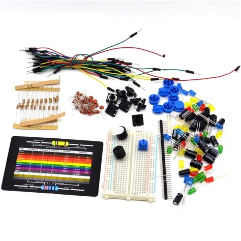 Starter Kit Resistor Led Capacitor Jumper Wires Breadboard Resistor Kit With Retail Box For