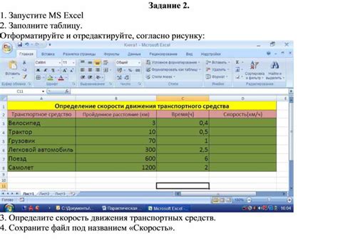Табличный процессор Microsoft Excel