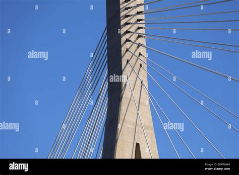 Cable Stayed Bridge Pylon Detail In Dubrovnik Croatia Road Infrastructure Of Croatia Stock