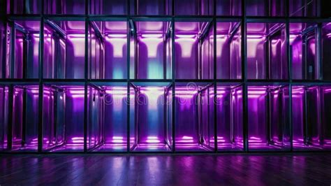 Abstract Technology Concept Network Connection Structure With Glowing Particles Stock