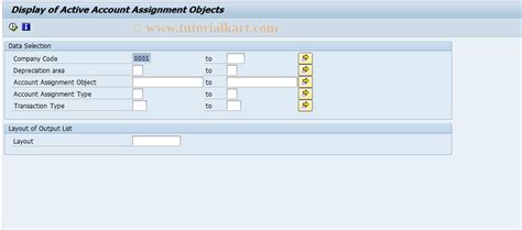 AACCOBJ SAP Tcode Display Active Account Assgnmt Elements