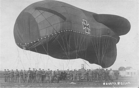 German Observation Balloon And Balloon Troops Ww1 Year Unknown