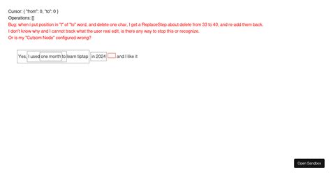 Tiptap 2 Bug Codesandbox