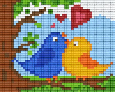 Pixelhobby Klassik Set Vogelpäarchen Mario Characters Elli Character