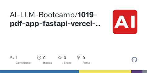 GitHub AI LLM Bootcamp 1019 Pdf App Fastapi Vercel Fullstack