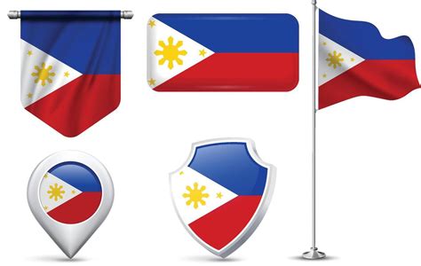 Set Of Philippine Flags In Different Shapes And Styles 65908752 Vector
