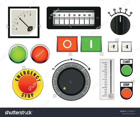 산업 기계 컨트롤 패널 노브 스위치 스톡 벡터로열티 프리 1479960821 Shutterstock