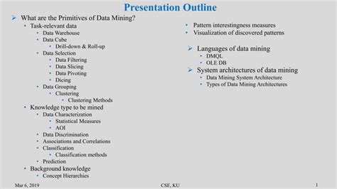 Data Mining Primitives Languages And Systems Pptx Databases