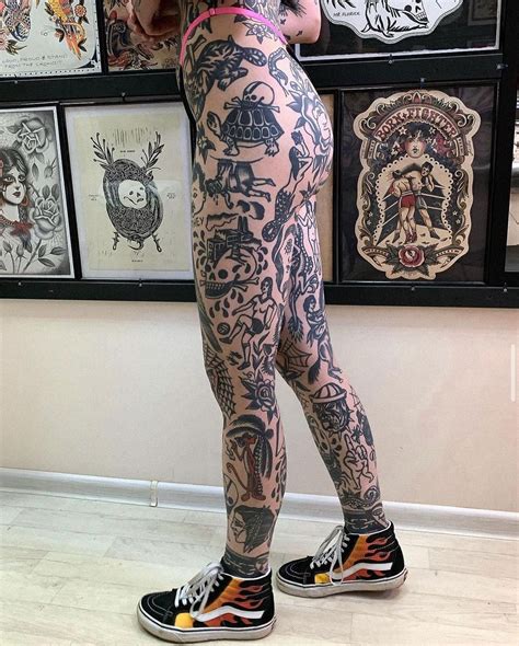 Old School Traditional Tattoos On Instagram Legs Torso And Neck By Flurickpunktattoo 🔥