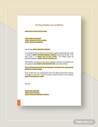 30 Day Notice To Move Out Letter Sample Master Of Template Document