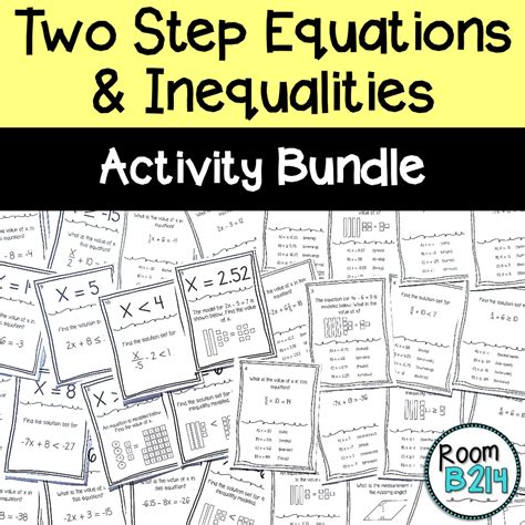 Two Step Equations And Inequalities Activity Bundle Teks 7 11a 7 11c