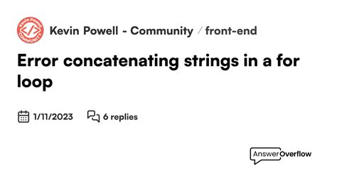 error concatenating strings in a for loop kevin powell community