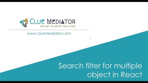 Search Filter For Multiple Objects In React Filtering An Array With