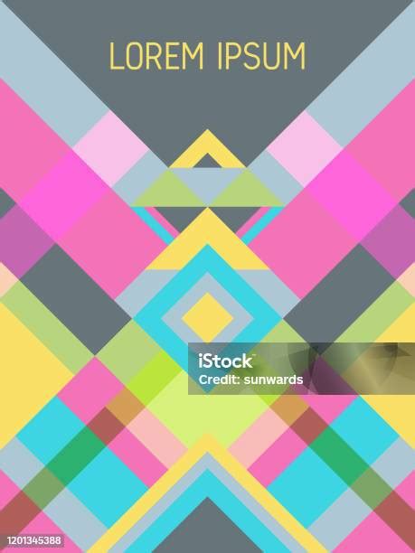 삼각형 및 줄무늬 패턴이 있는 표지 페이지 레이아웃 벡터 템플릿 기하학적 설계 노랑에 대한 스톡 벡터 아트 및 기타 이미지